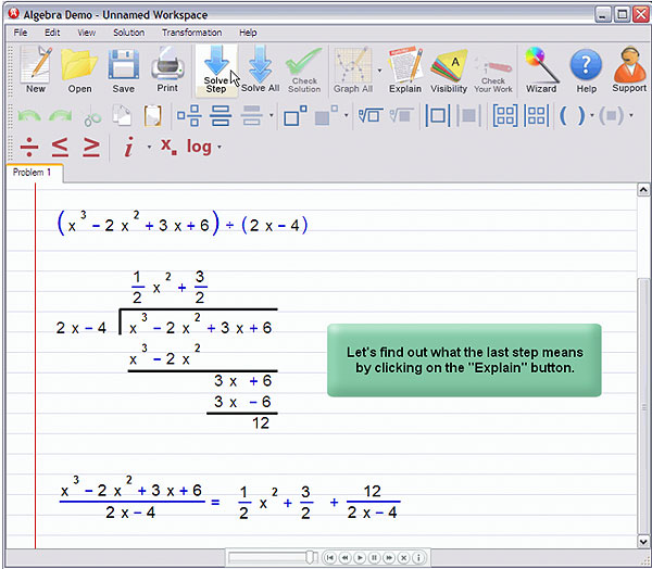 Usando «Algebrator 5.0» | MÁS MATES .net